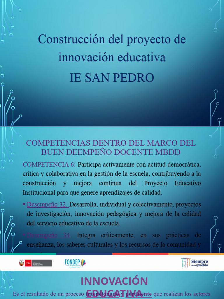 ppt proyecto de innovación educativa | PDF | Enseñando | Maestros