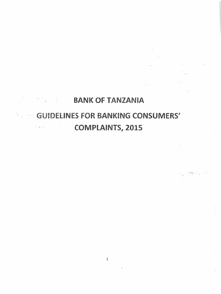 BOT Guidelines For Banking Consumer Complaints | PDF