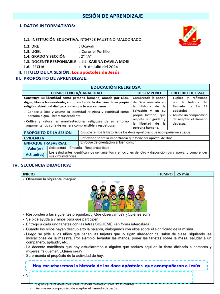 08-JULIO-ER-Los Apóstoles de Jesús | PDF | Jesús | Apóstol