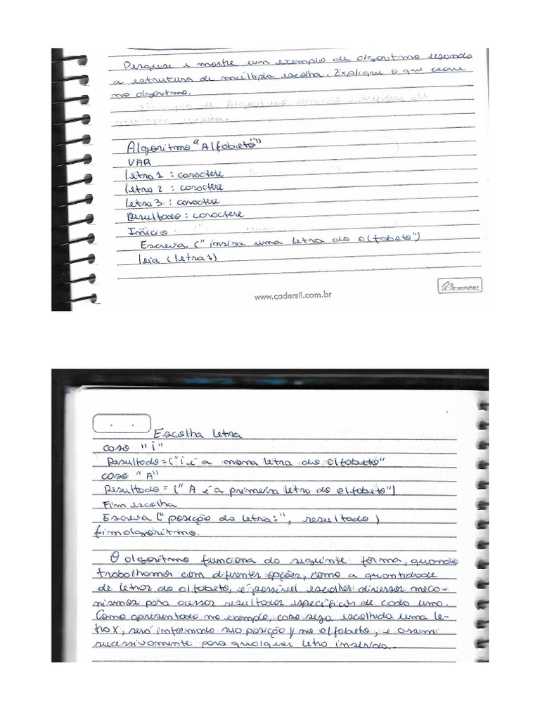 algoritmo tarefa 4 realizada | PDF