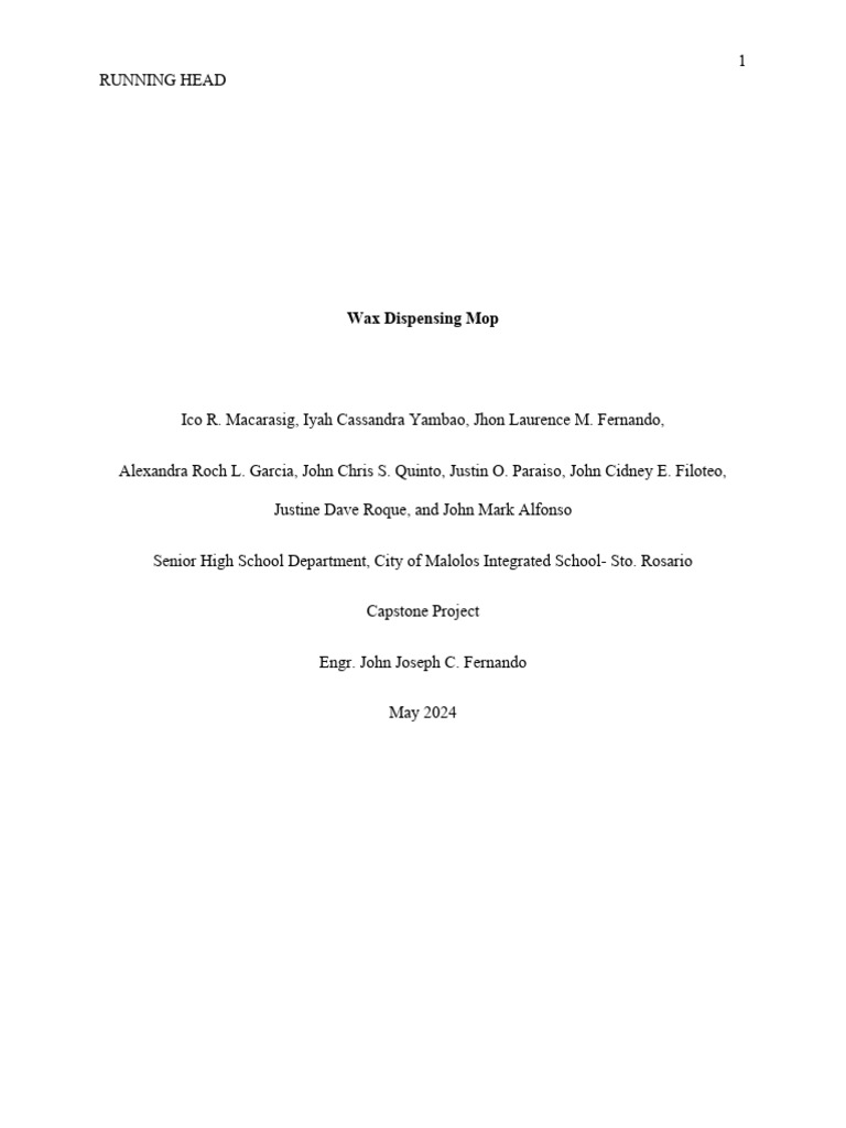 Capstone Project - Research Format 2024 | PDF | Prototype