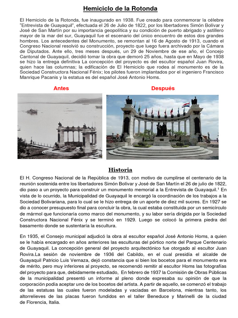 Historia del Hemiciclo de la Rotonda | PDF | Escultura