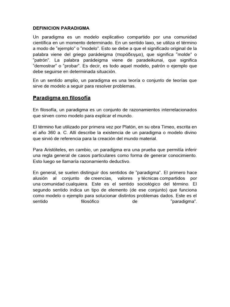 Definición y Uso de Paradigma | PDF