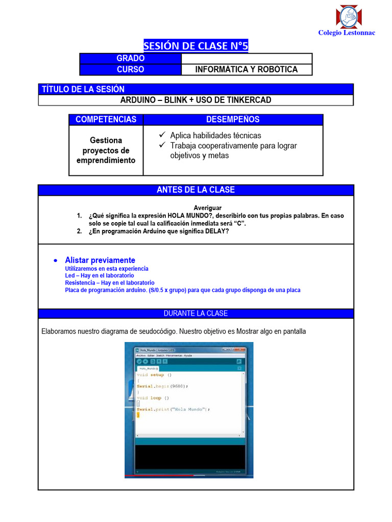 Sesión 5 - Informática y Robótica. | PDF | Programación de computadoras ...