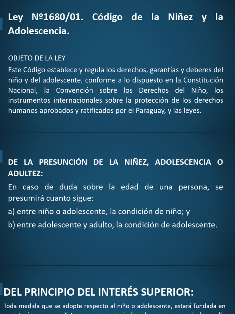 C-digo de la ni-ez y la adolescencia | Descargar gratis PDF | Derechos de los niños | Adolescencia