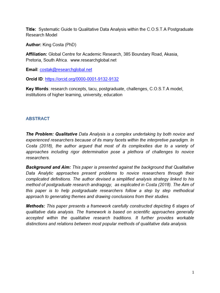 SYSTEMATIC GUIDE TO THEMATIC QUALITATIVE DATA ANALYSIS | Download Free ...