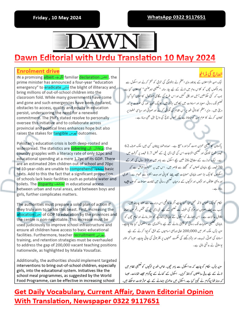 10 May Dawn Editorial | PDF