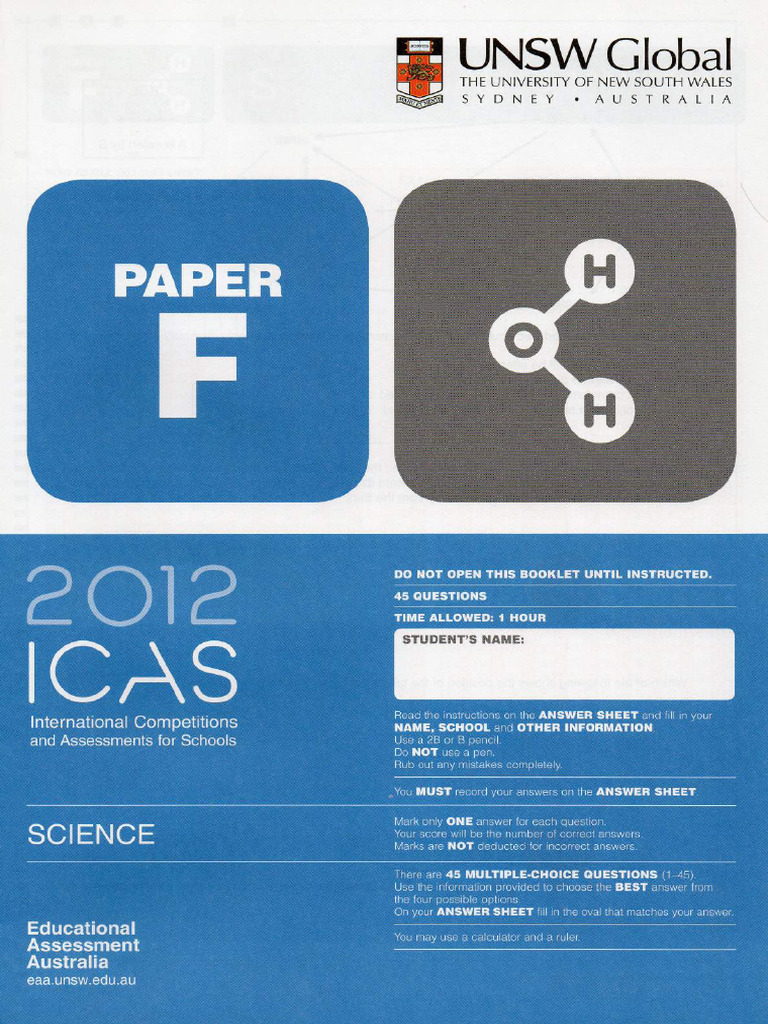 Icas F Science 2012 | PDF