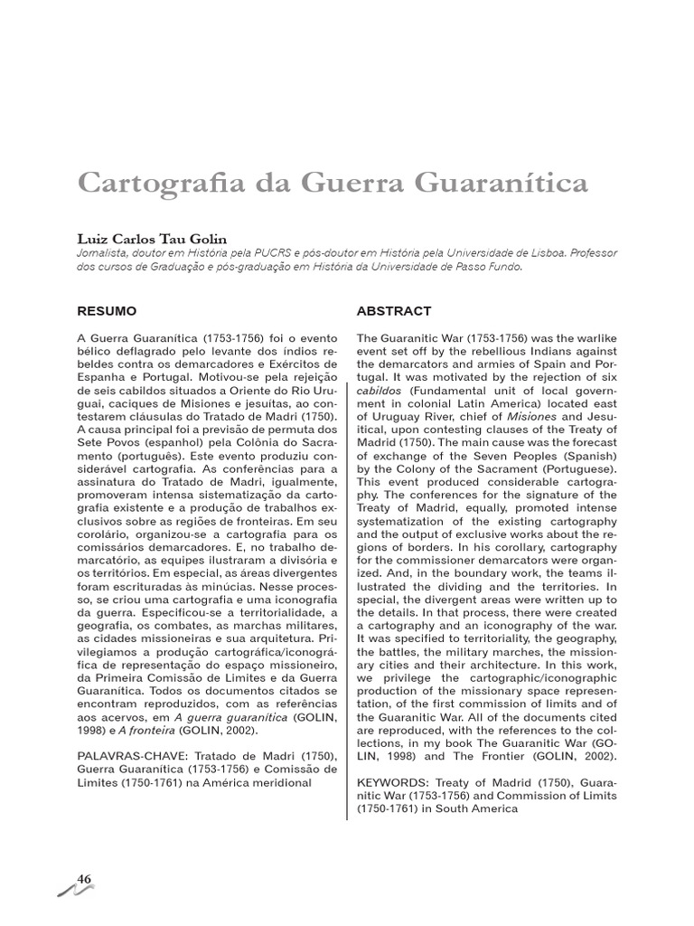 Cartografia das guerras guaraníticas - Tau Golin | PDF