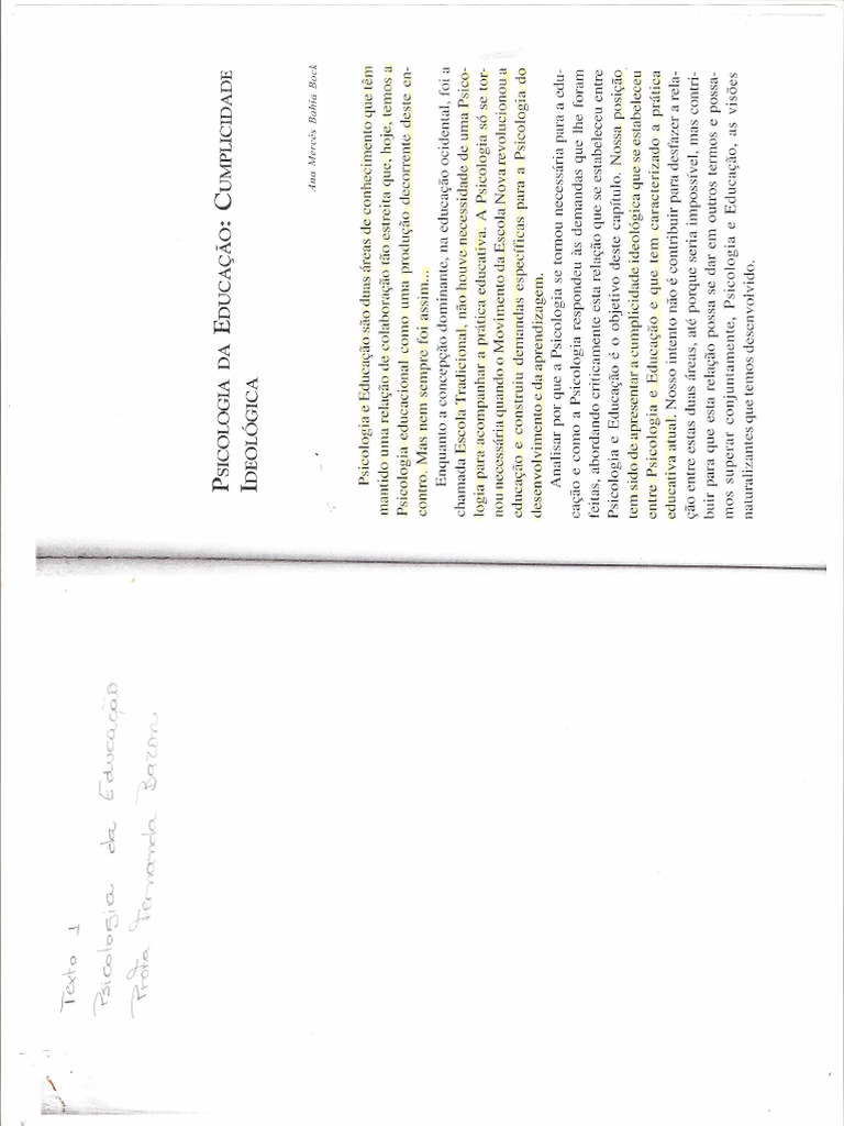Cláudia - Text Ana Bock | PDF
