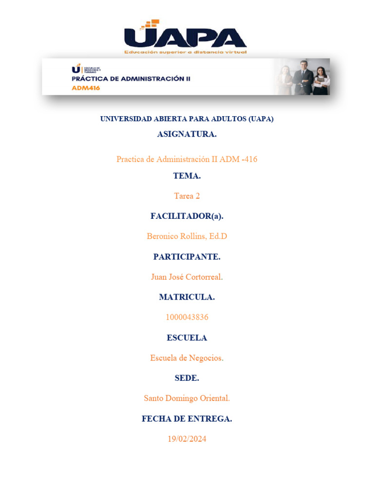 Tarea 2 Practica de Adm 2 | PDF | Business | Liderazgo