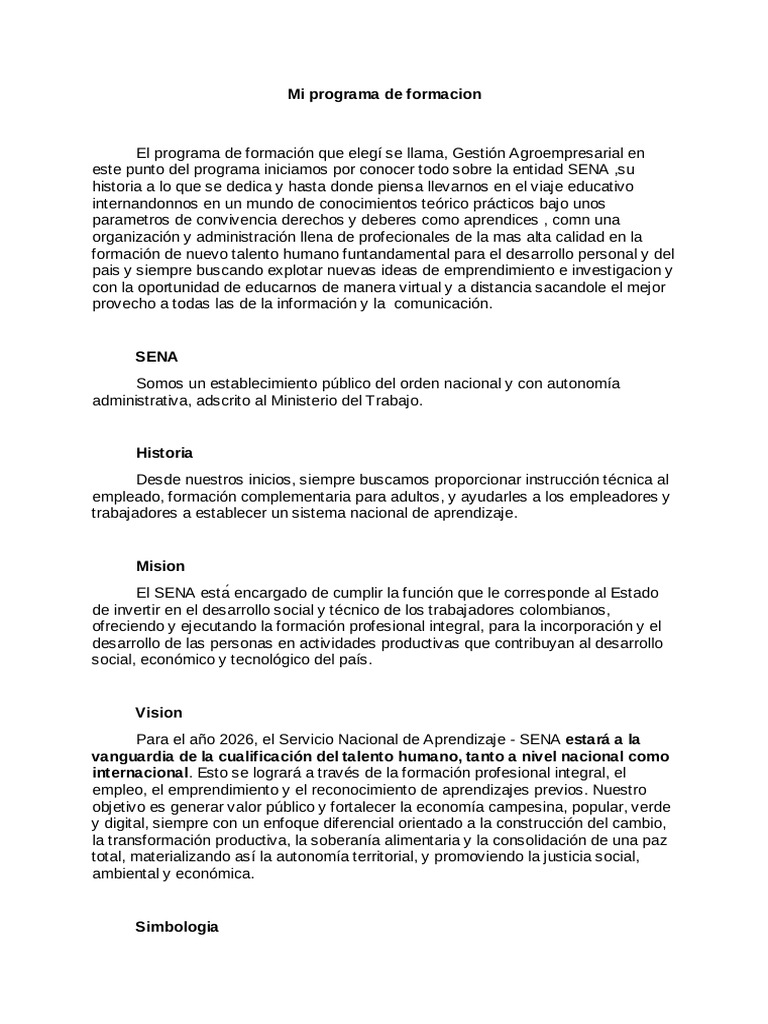 Mi Programa de Formacion | PDF