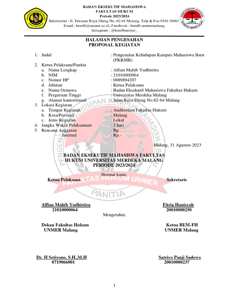 Proposal PKKMB 2023 | PDF