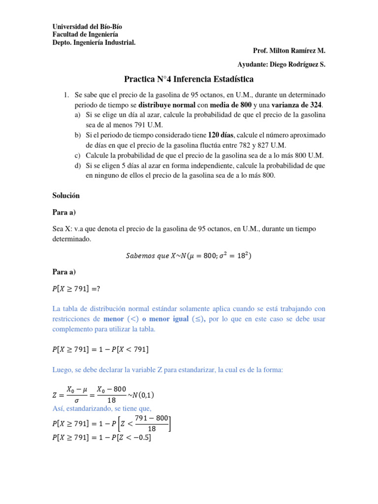 Solución Practica No. 4 | PDF | Estadísticas | Probabilidad