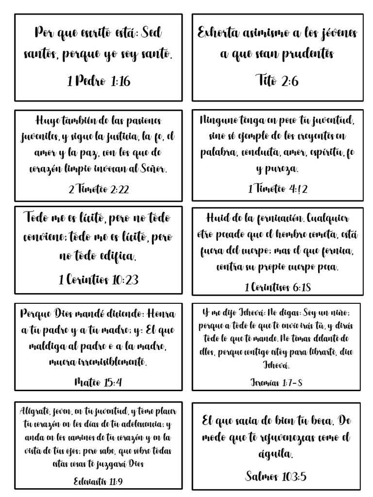 Versiculos para Jovenes | PDF | Biblia | Creencia religiosa y doctrina