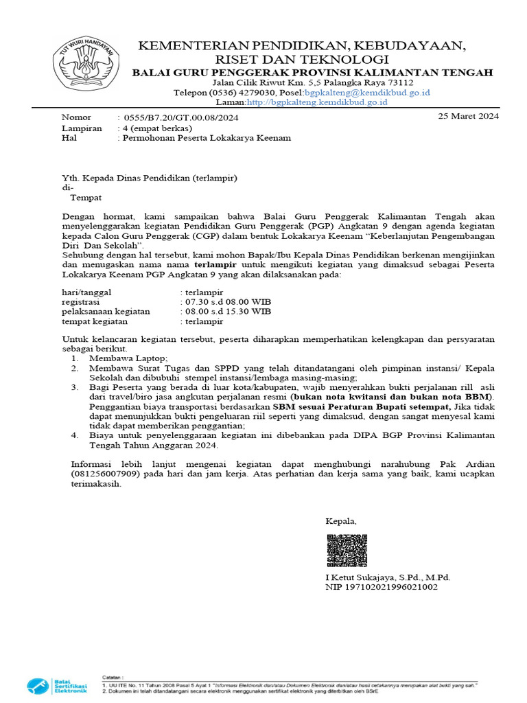 Permohonan Penugasan CGP | PDF