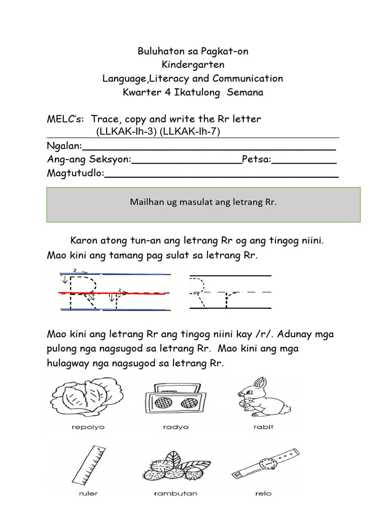 LAS_Q4 Kindergarten_Week 3 | PDF