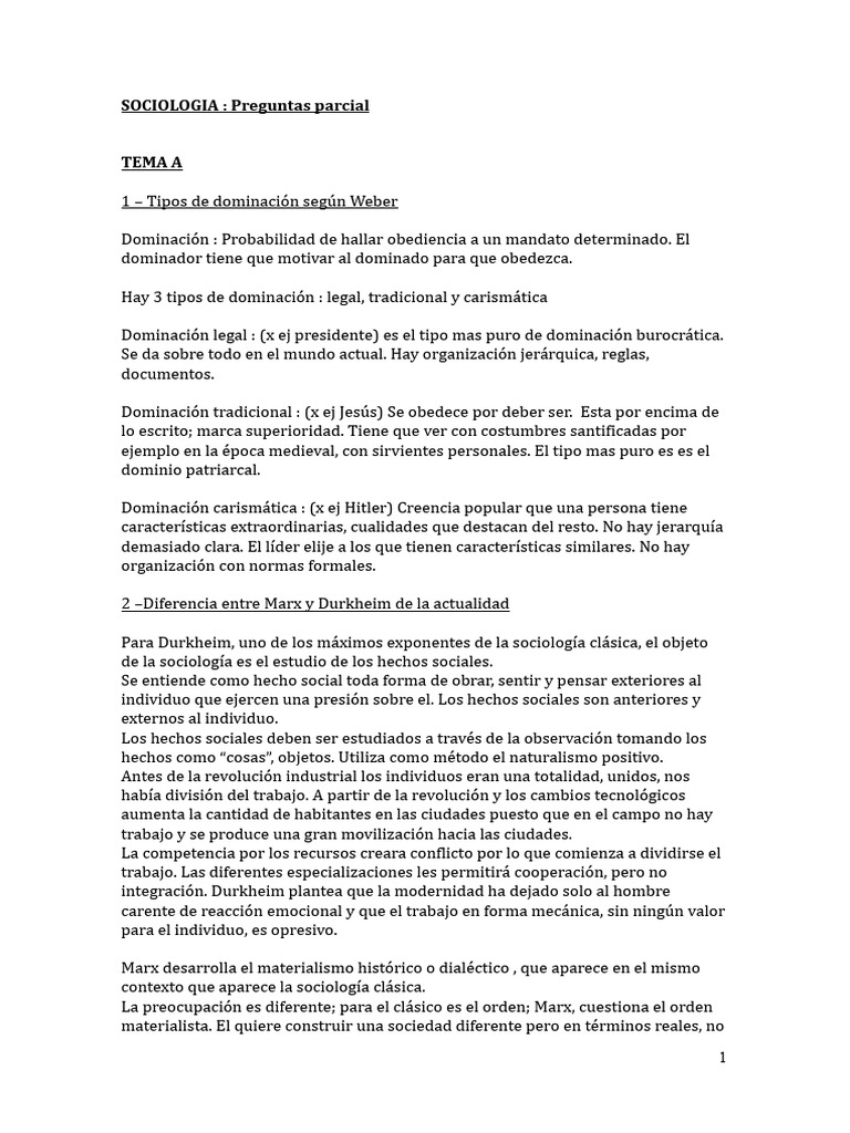 socio-preguntas examenes.doc | PDF | Karl Marx | Sociología