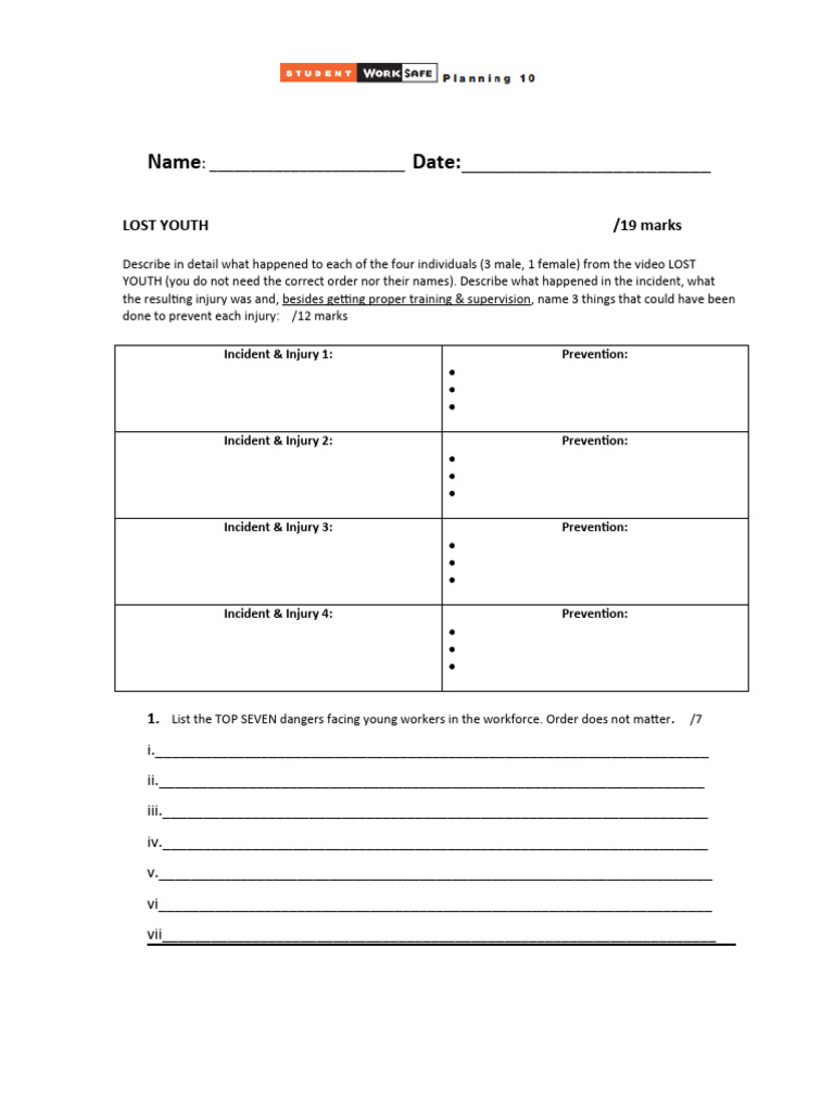 Lost Youth Assignment | PDF