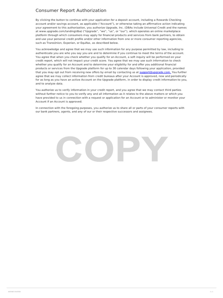 Consumer Credit Authorization Guide | PDF | Credit History | Credit Bureau