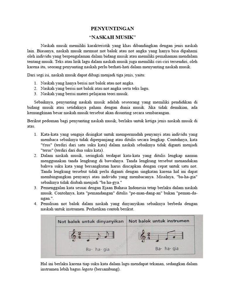 PENYUNTINGAN - Naskah Musik pART 2 | PDF | Seni & Disiplin Bahasa