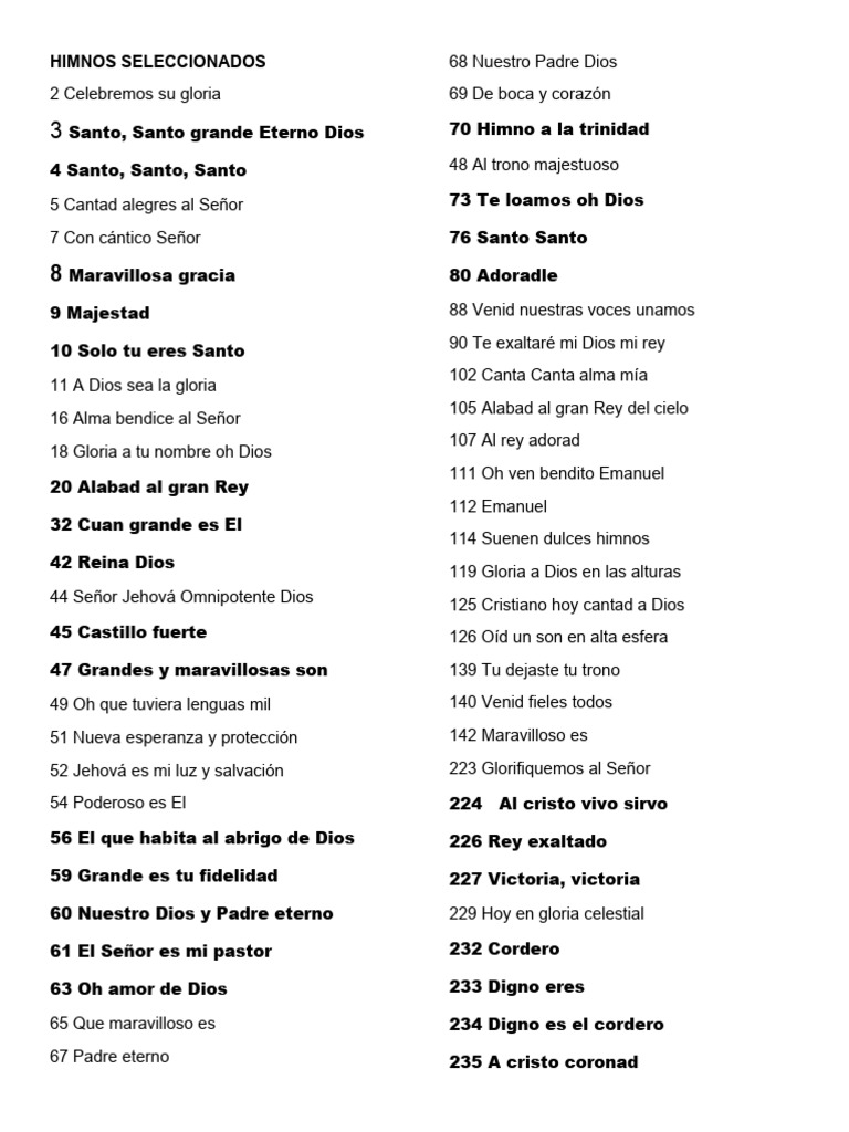 Himnos Seleccionados | PDF | Cristo (título) | Concepciones de dios