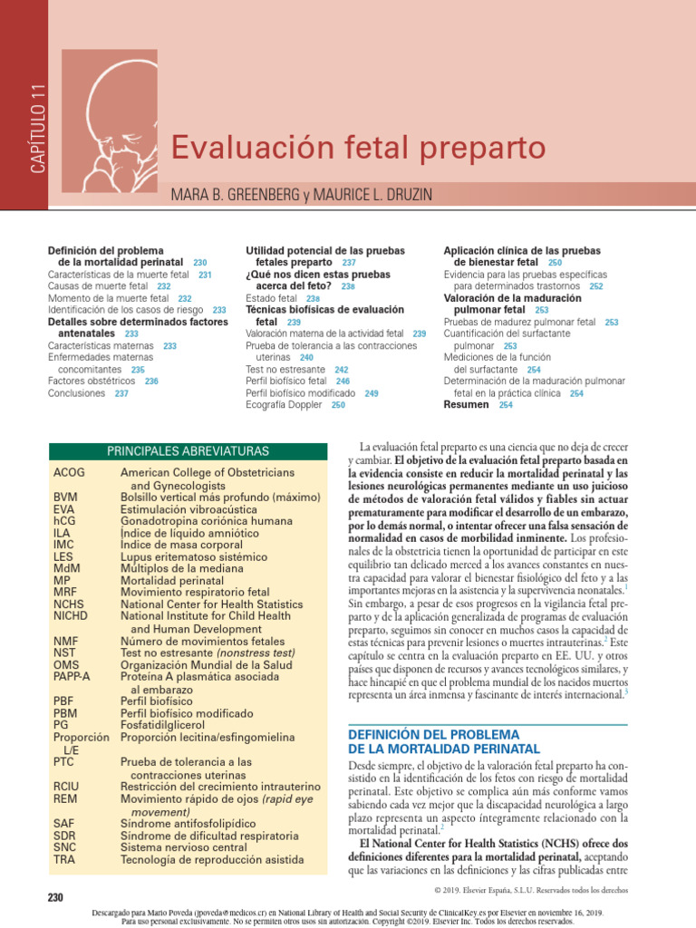 Evaluación Fetal Preparto | PDF | Feto | El embarazo