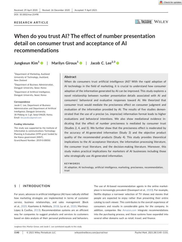 Trust in AI: Impact of Number Precision | PDF | Artificial Intelligence ...