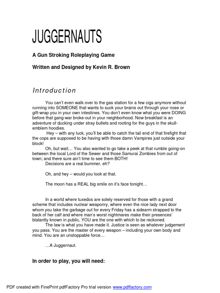 JUGGERNAUTS Printer-Friendly | PDF | Firearms | Shotgun