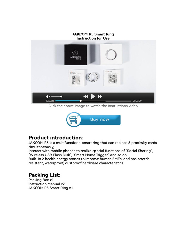 Jakcom r5 Smart Ring | PDF | Telephone | Mobile App