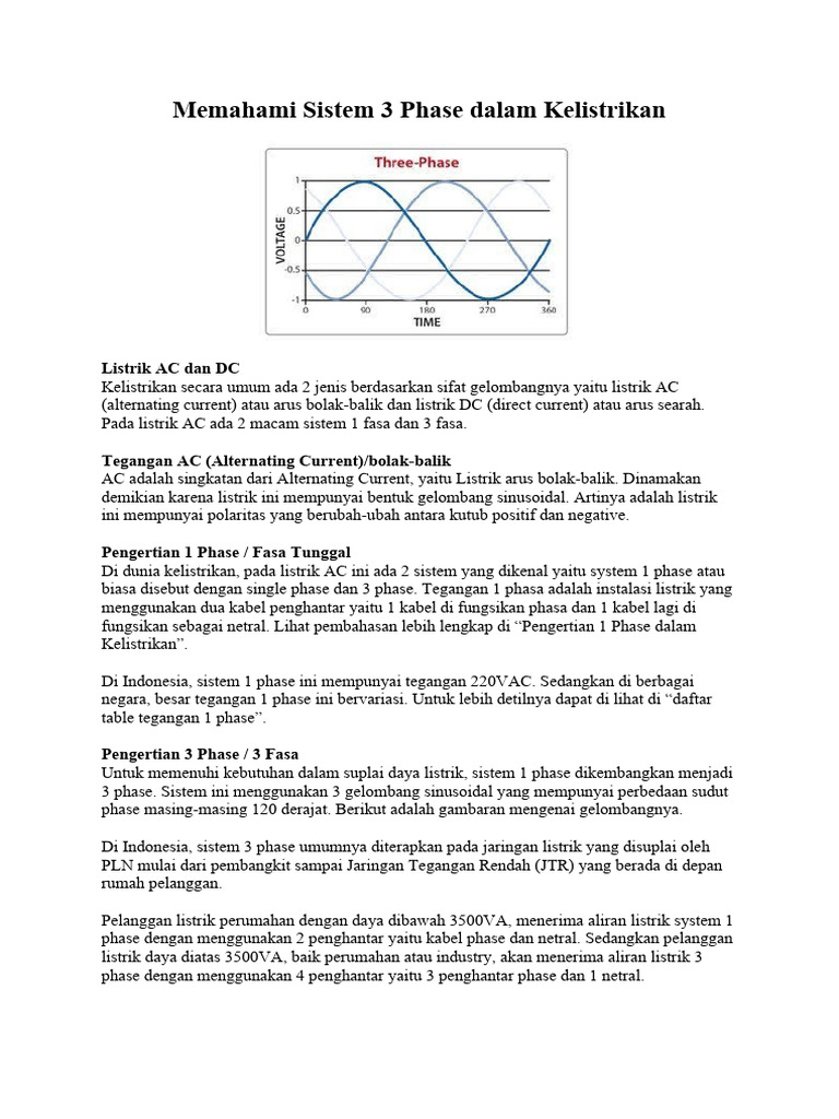 Memahami Sistem 3 Phase Dalam Kelistrikan Pdf