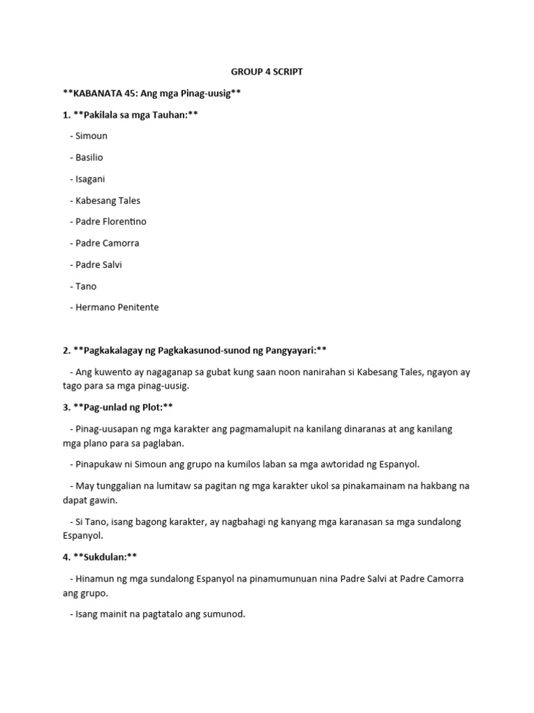 KABANATA 45. ANG MGA MAG-UUSIG SCRIPT TAGALOG VERSION | PDF