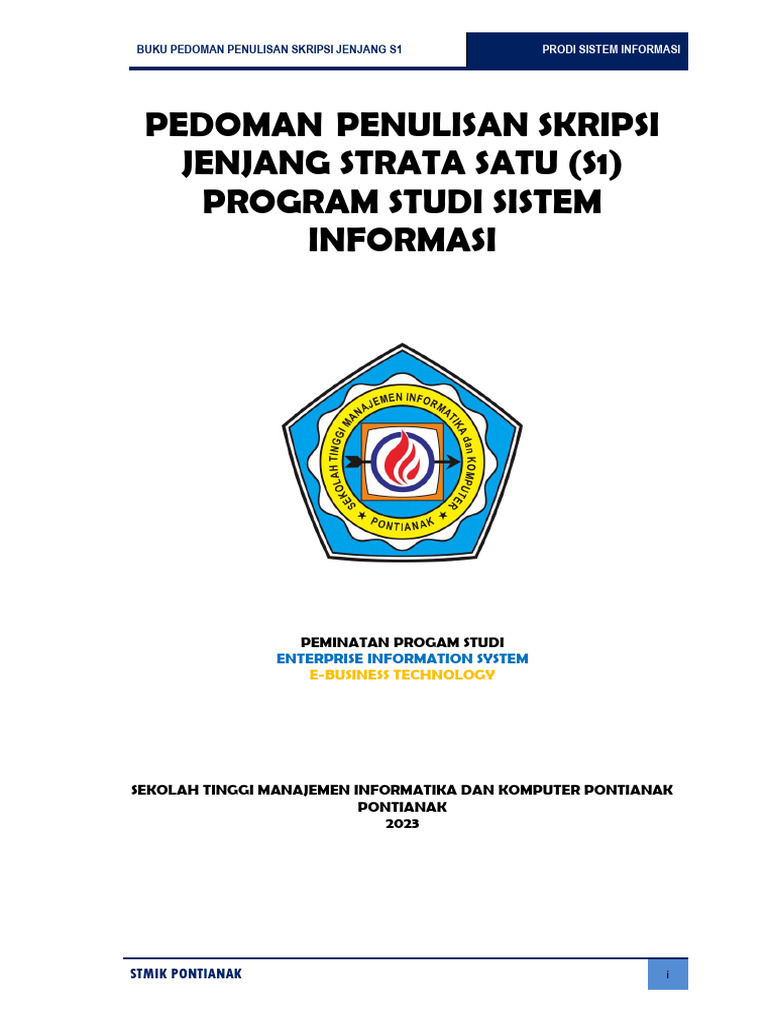 Buku Pedoman Skripsi Si 2023 | PDF