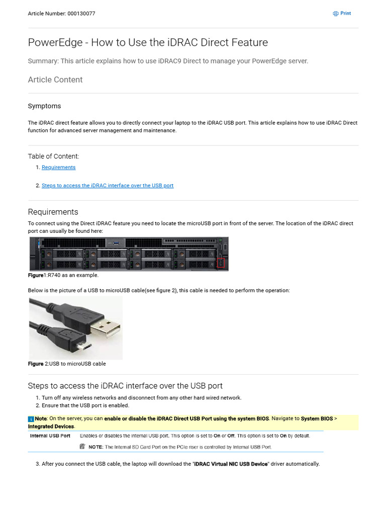PowerEdge - How To Use The iDRAC Direct Feature - Dell US | PDF | Usb ...