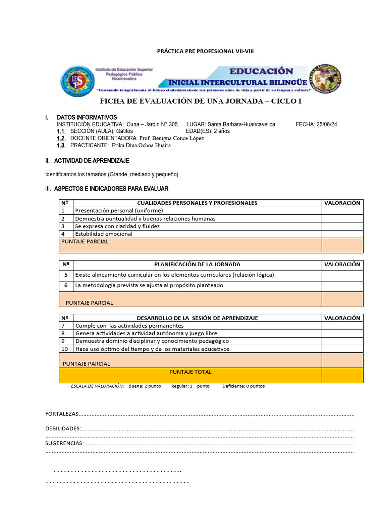 ficha de evaluacion er,mery,rosa | PDF | Evaluación | Modificación de comportamiento