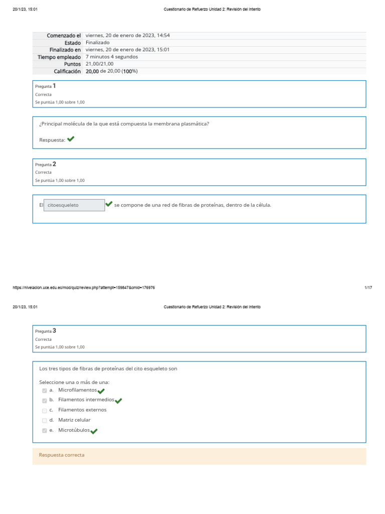 Cuestionario de Refuerzo Unidad 2 - Revisión Del Intento | PDF ...