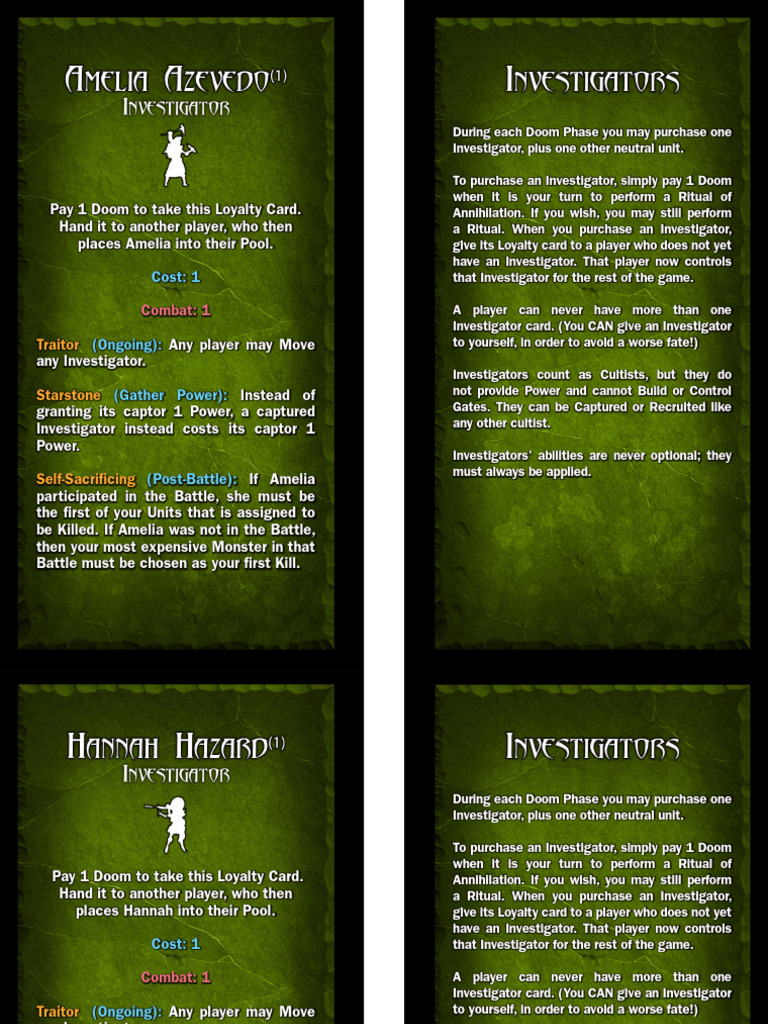 Investigators Loyalty Cards | PDF | Gaming