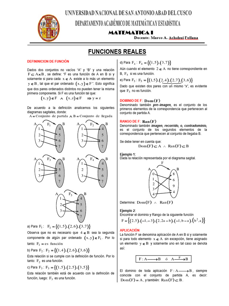 Funciones Reales | PDF | Función (Matemáticas) | Función monotónica
