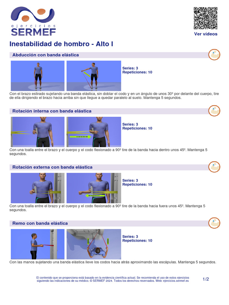 SERMEF - Programa - Inestabilidad de Hombro - Alto I | PDF | Hombro | Sistema musculoesquelético