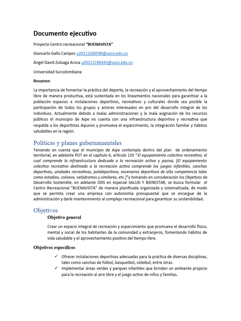 Documento Ejecutivo | PDF | Turismo | Economias