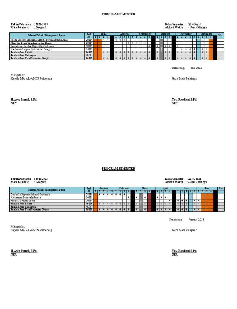 Prosem Kelas 11 | PDF