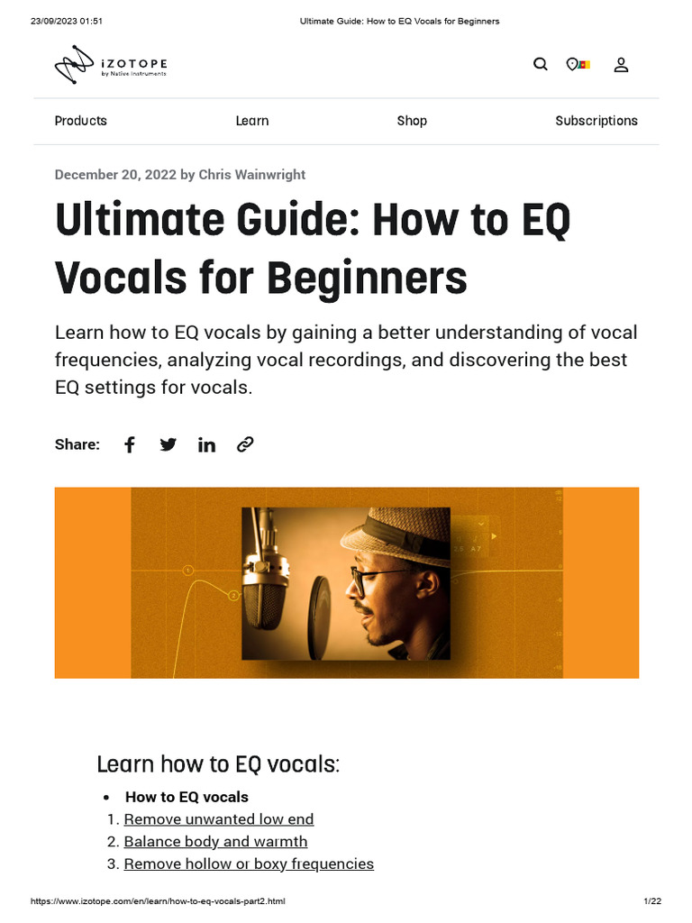 Ultimate Guide_ How to EQ Vocals for Beginners | Download Free PDF | Equalization (Audio) | Sound