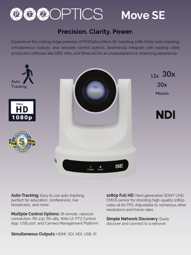 Product Documentation PT MOVE SE G3 Data Sheet | PDF | Hdmi | Frame Rate