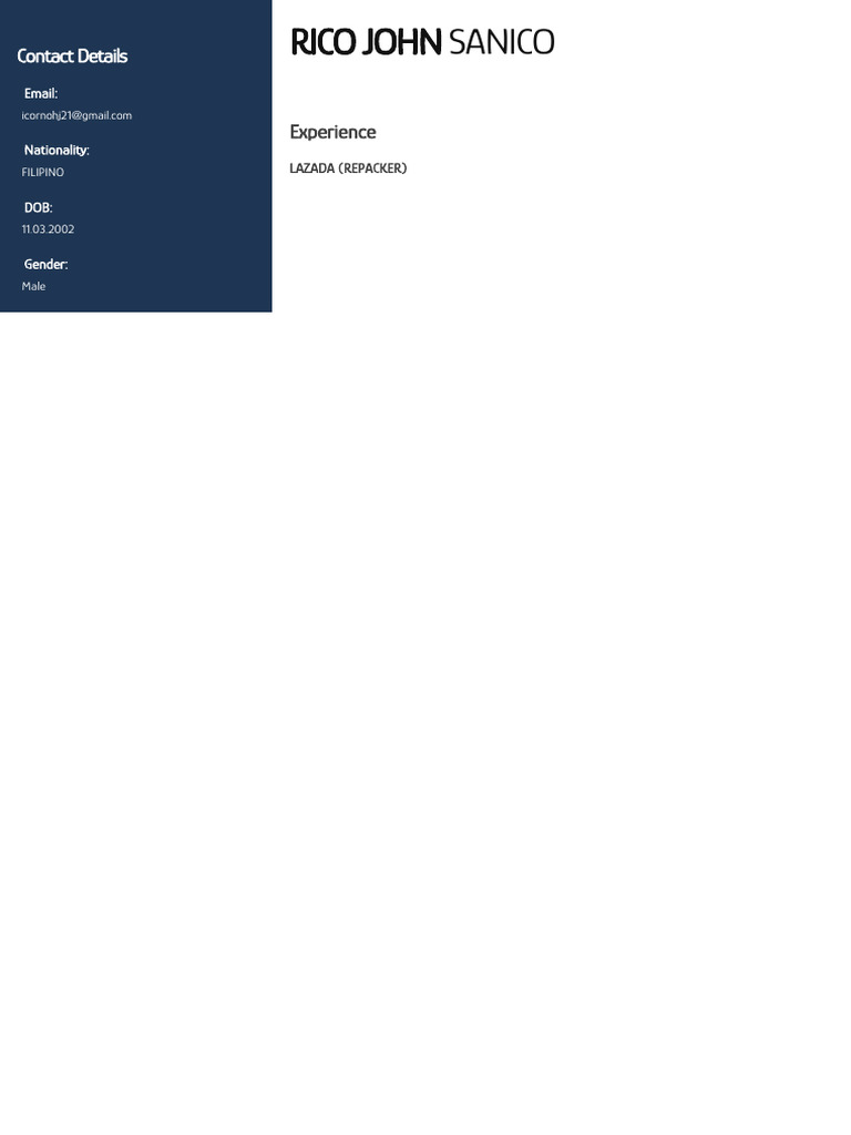 Rico John Resume 431 | PDF