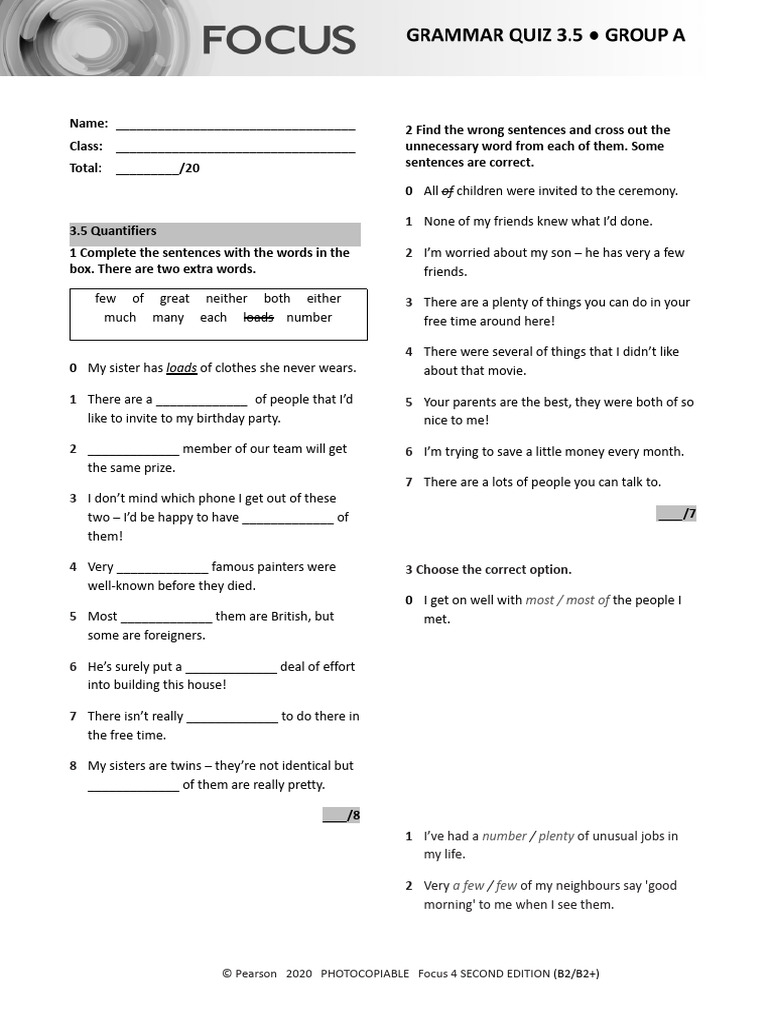 Focus4_2E_Grammar_Quiz_Unit3_5_GroupA | PDF