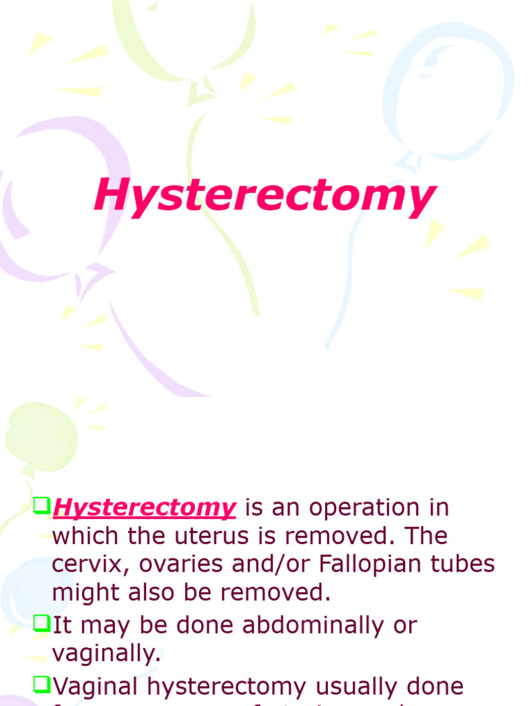 Hysterectomy | PDF | Uterus | Vagina