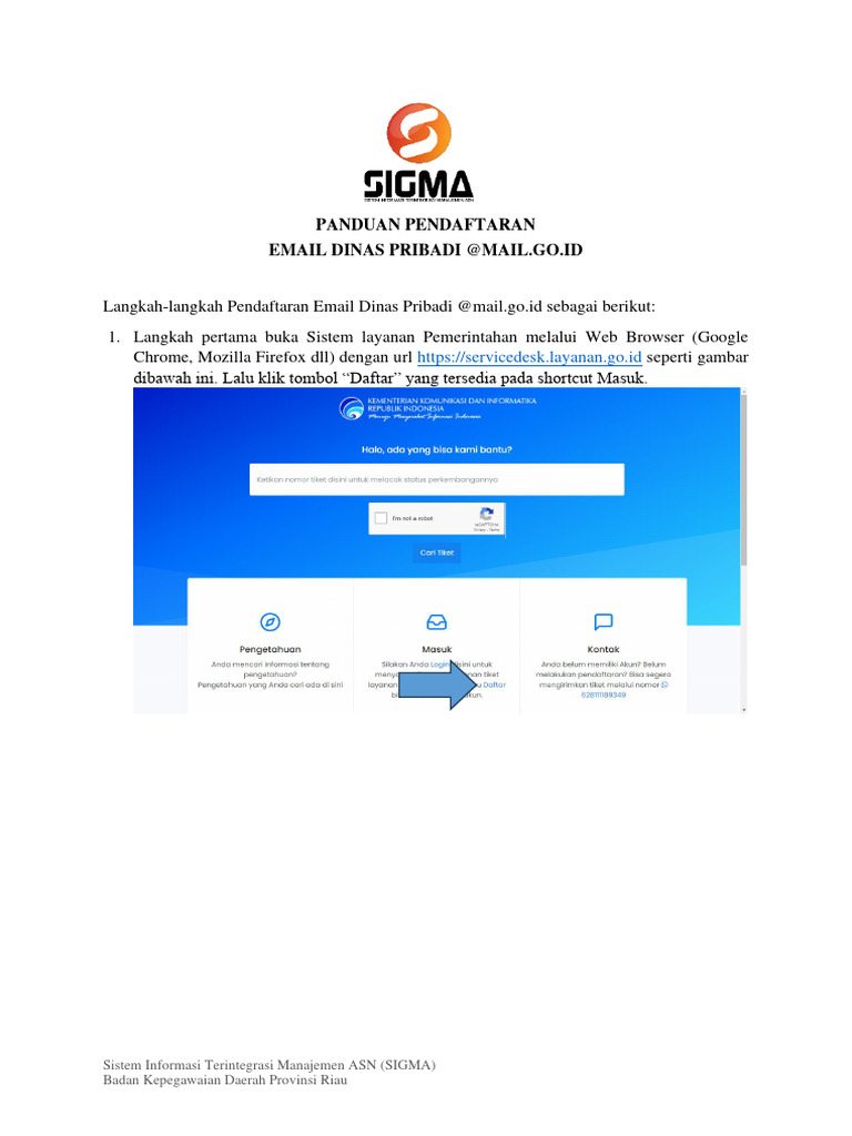 Tutorial Pendaftaran Email Dinas Pribadi | PDF