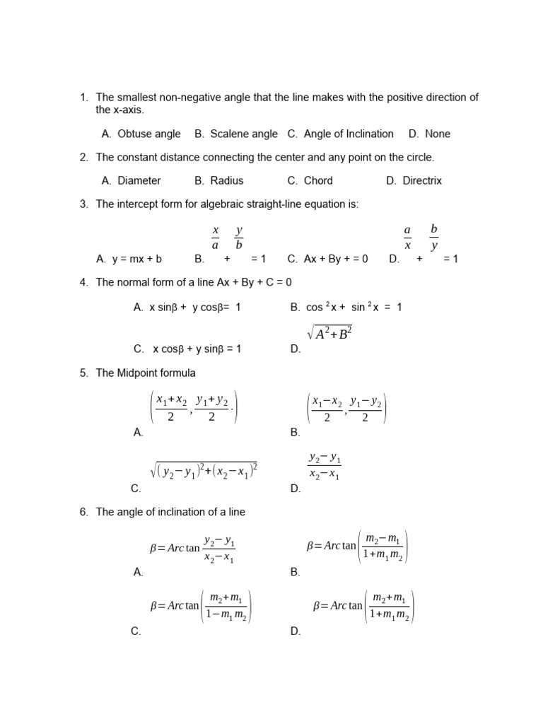 Math Analytic-Geom | PDF | Perpendicular | Triangle