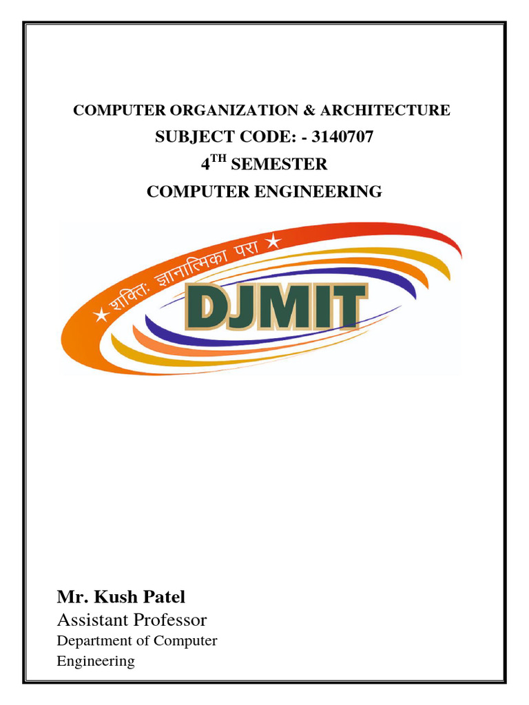 COA Textbook by DGMIT | PDF | Assembly Language | Central Processing Unit