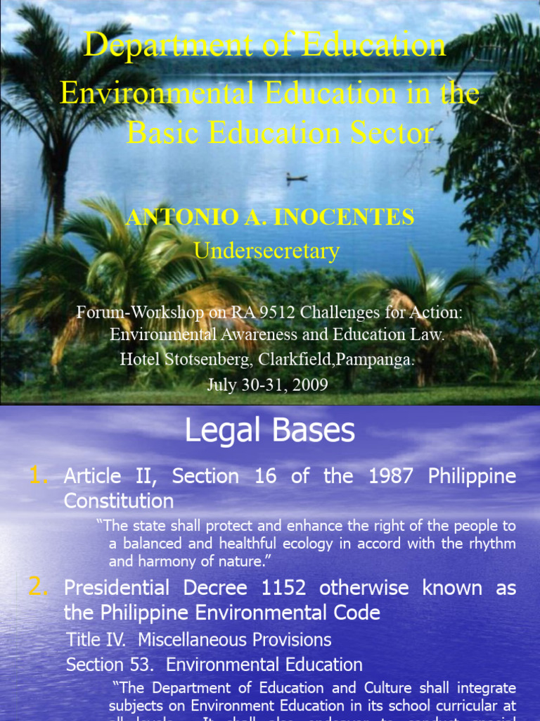 Environmental Education Deped Pdf Sustainability Natural Environment